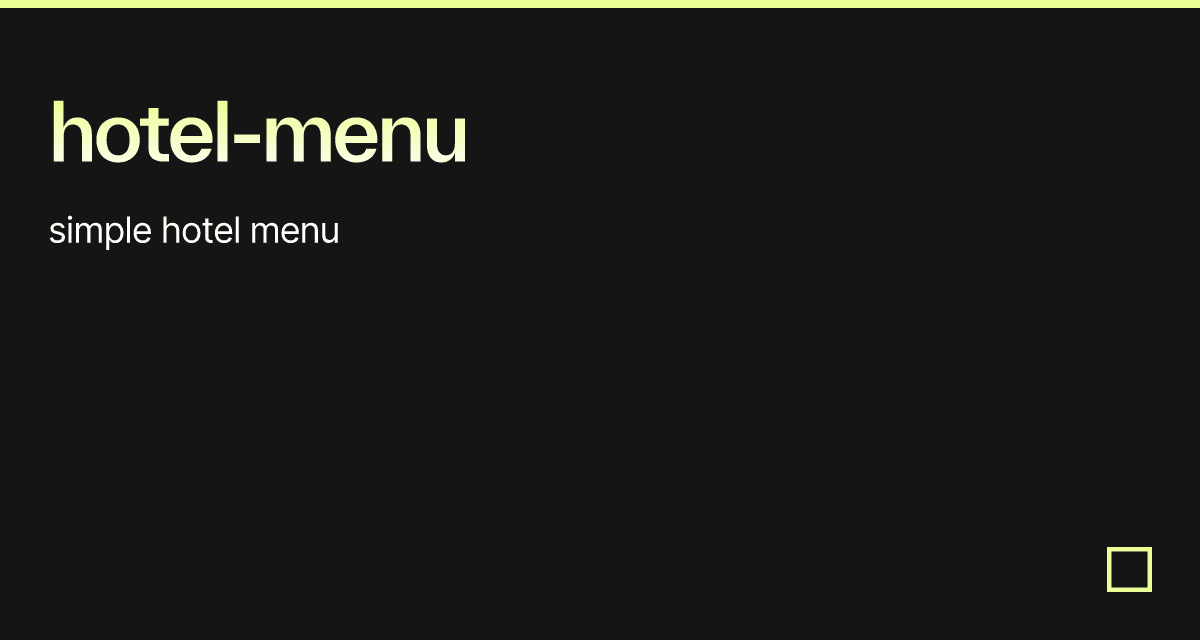 hotel-menu - Codesandbox