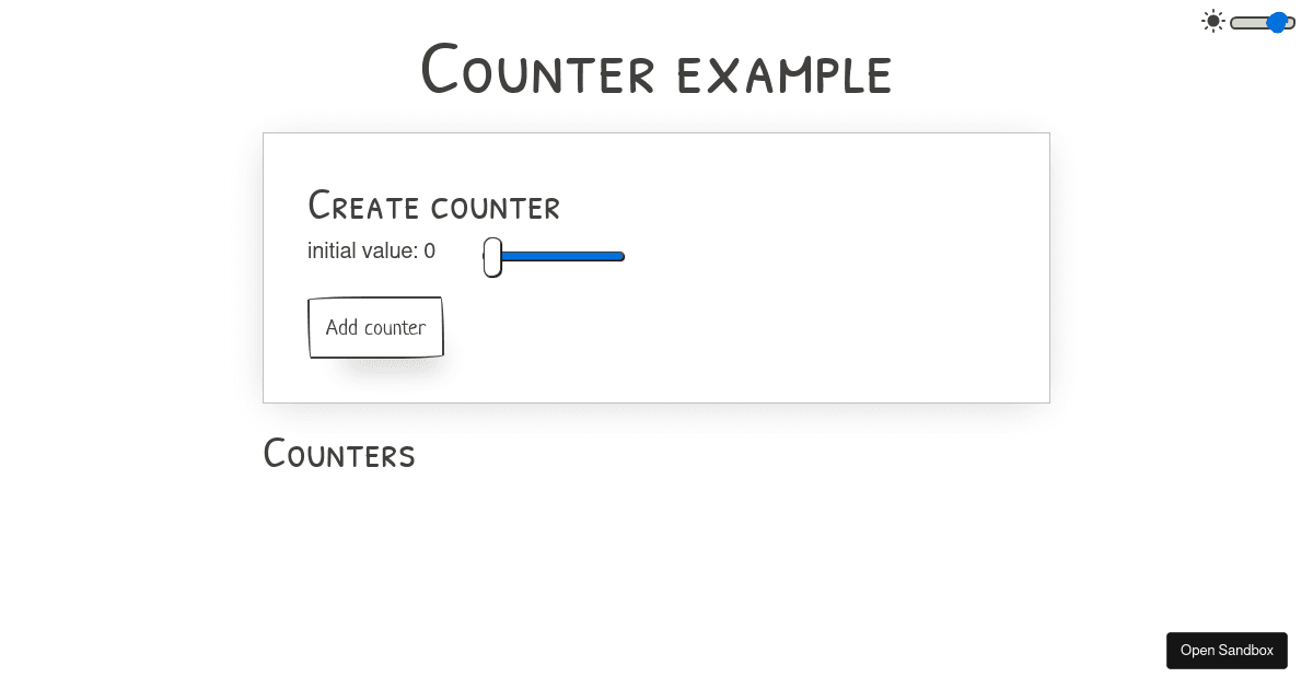 Examples Action Listener Counter Codesandbox