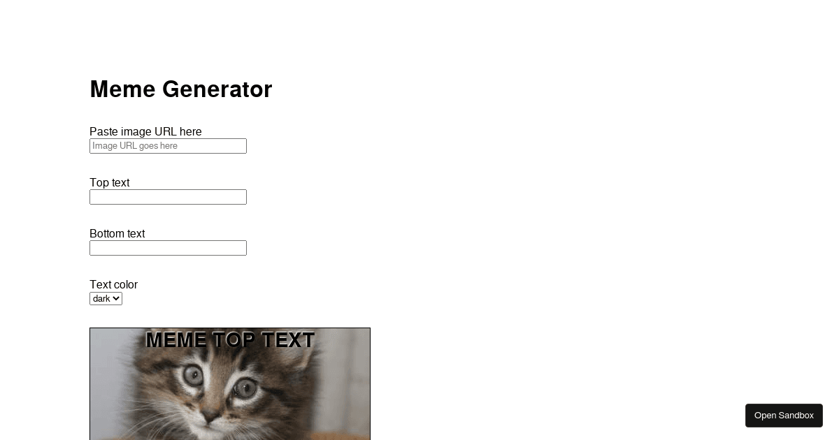 XX - meme generator - Codesandbox