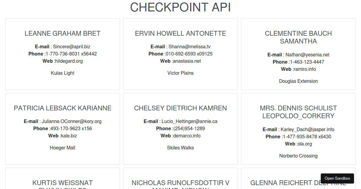 Checkpoint API - Codesandbox