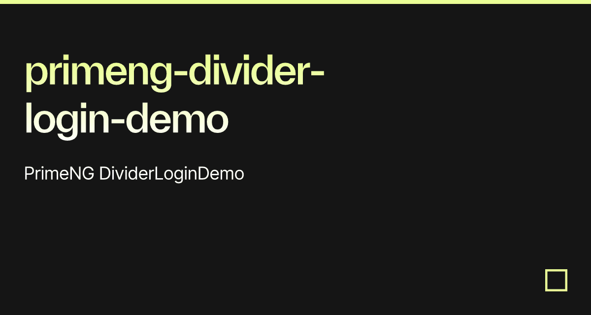 primeng-divider-login-demo - Codesandbox