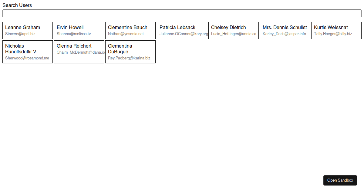 JS Search Bar - With JSON and Template - Codesandbox
