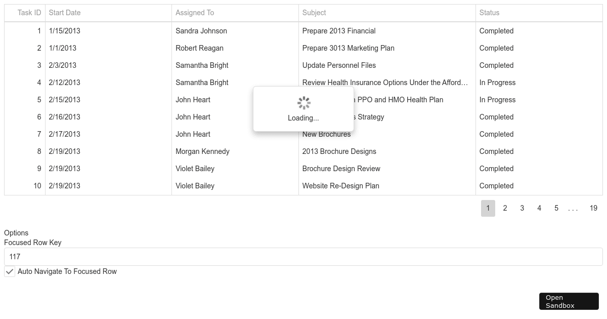 Focused Row - DevExtreme Data Grid - Codesandbox