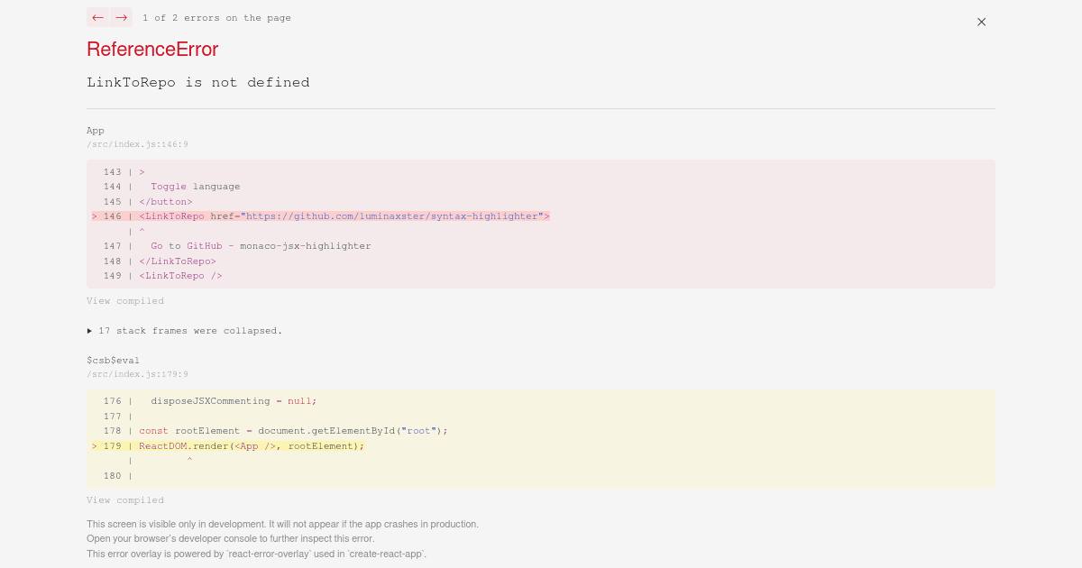 Monaco Editor React With Jsx Highlighting And Commenting V1 Forked Codesandbox