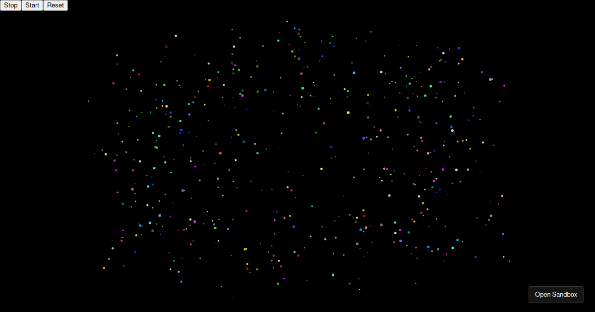 PIXI.js starfield interstellar - Codesandbox