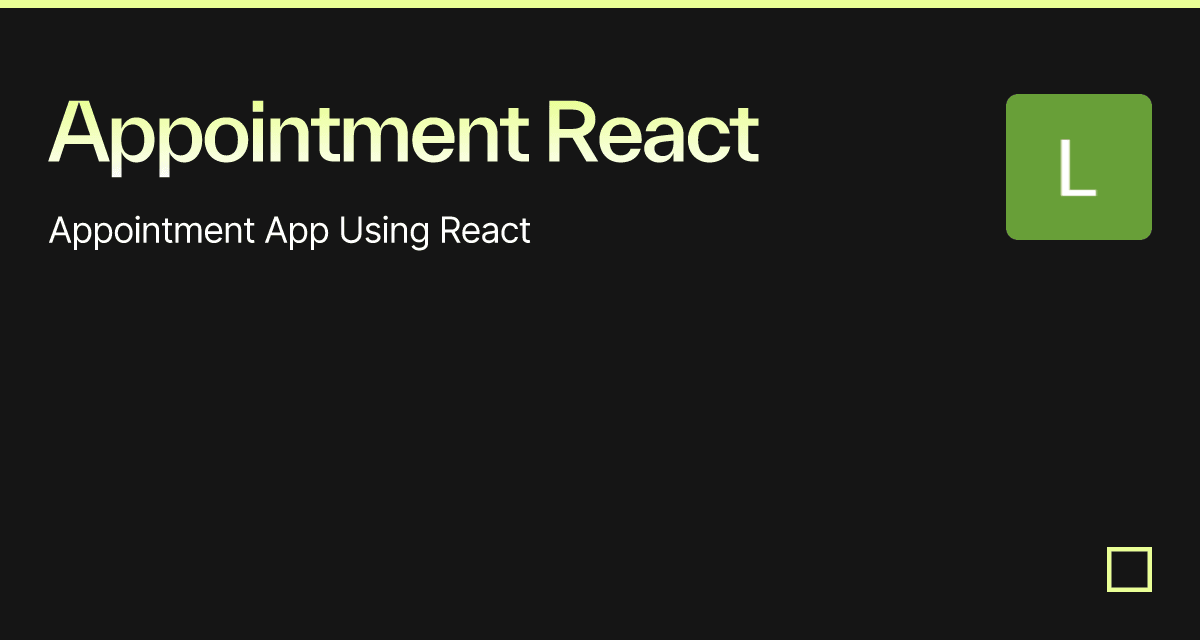 Appointment React - Codesandbox