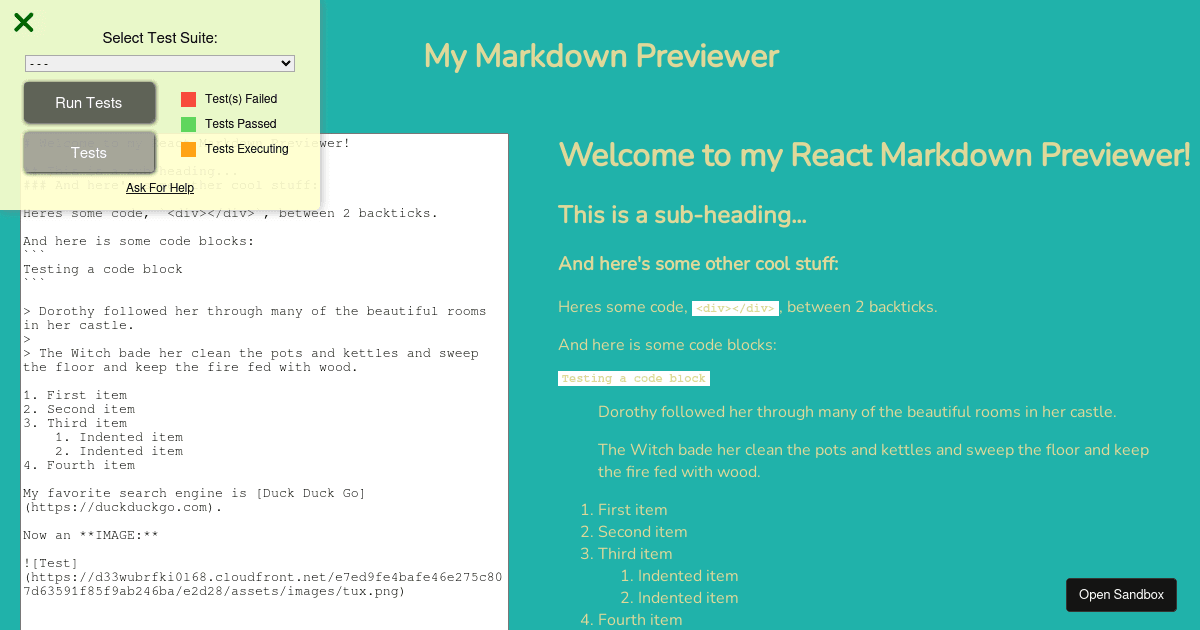 fcc-markdown-previewer - Codesandbox