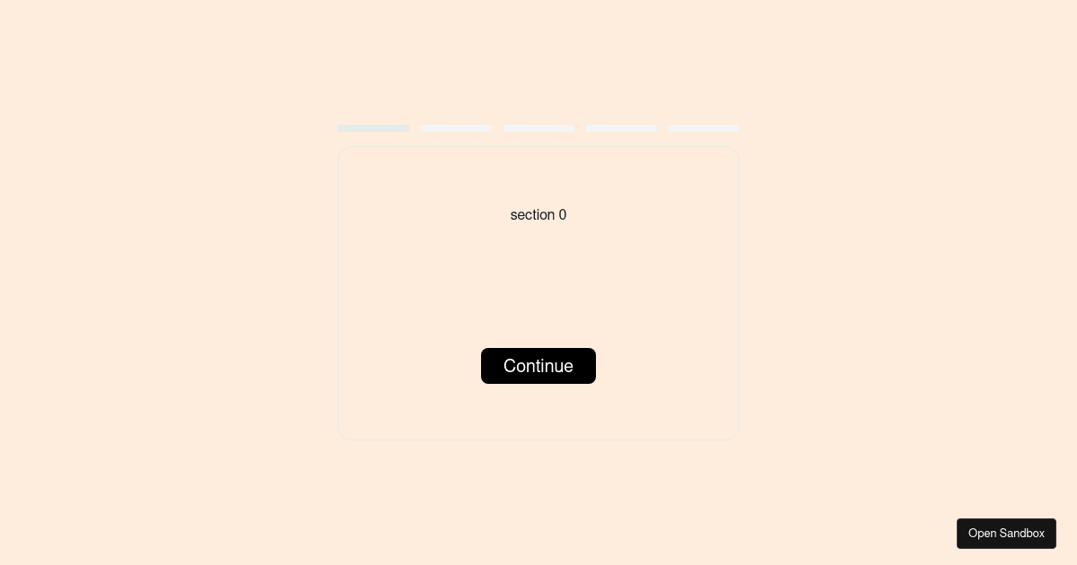 React animated step by step form (forked) - Codesandbox