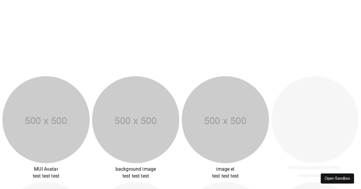 placeholder avatar skeleton scaling - Codesandbox