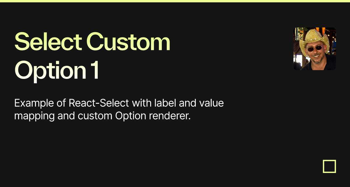 Select Custom Option 1 - Codesandbox