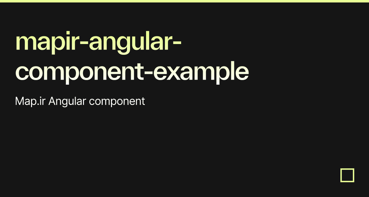 mapir-angular-component-example - Codesandbox mapir-angular-component-example - Codesandbox