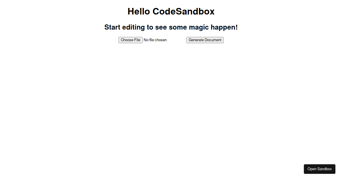 Sample Docxtemplater - Codesandbox