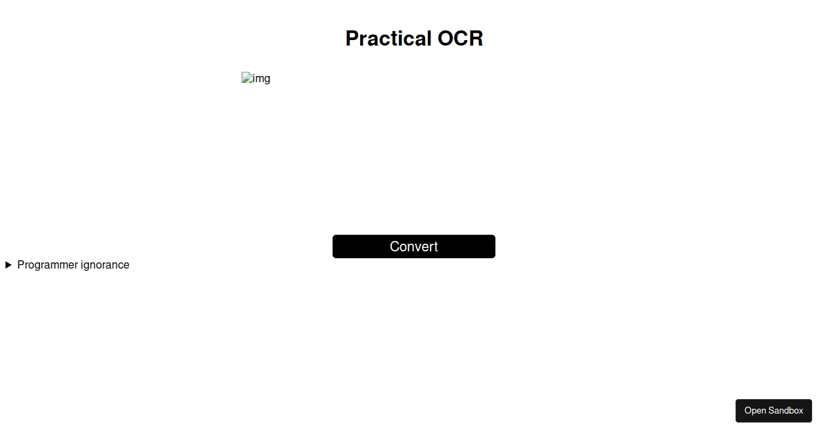 OCR react - Codesandbox