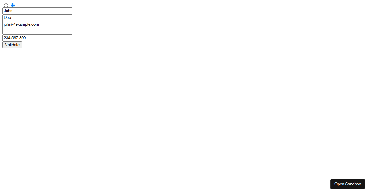 Form validation - Codesandbox Form validation - Codesandbox