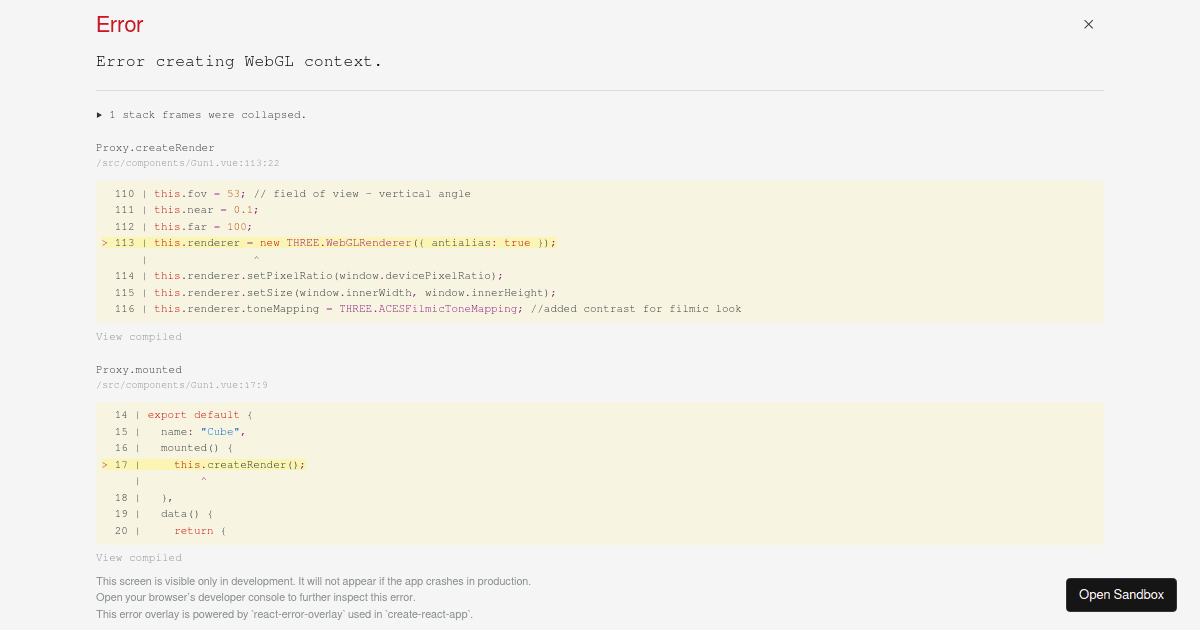 Threejsandvue Forked Codesandbox