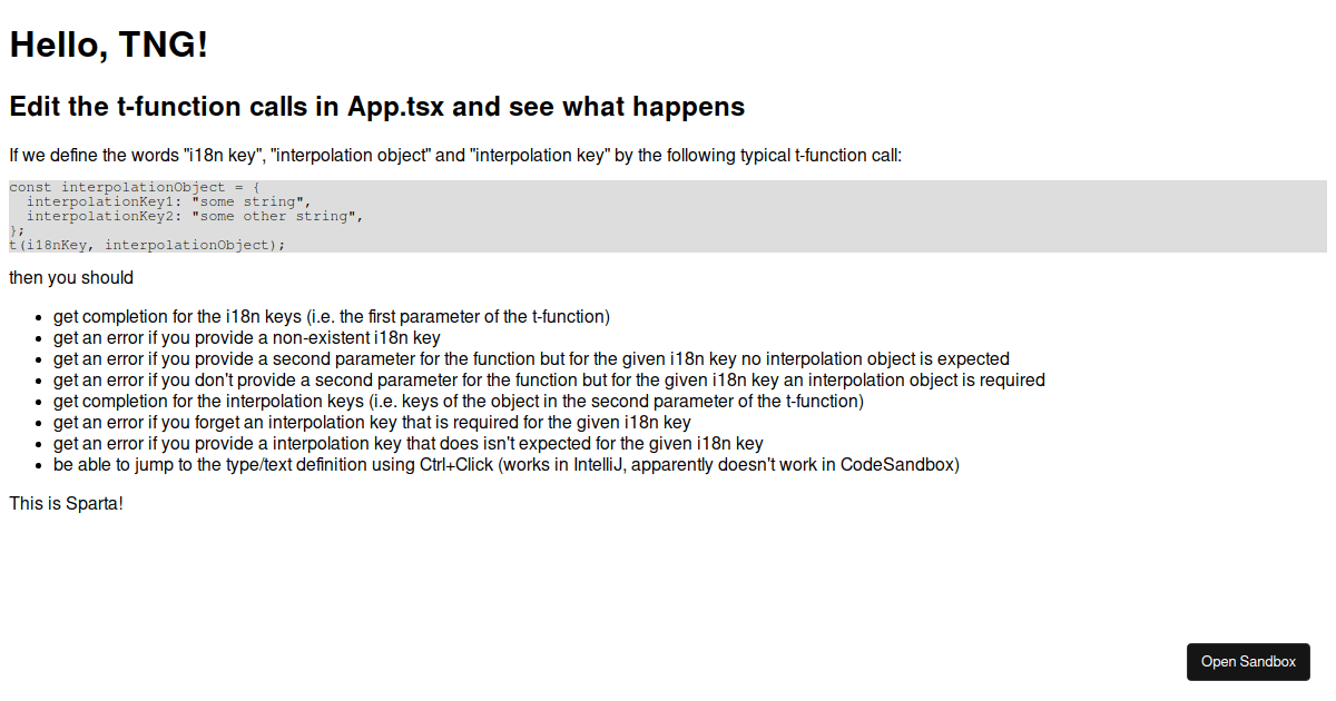Typesafe I18n Codesandbox