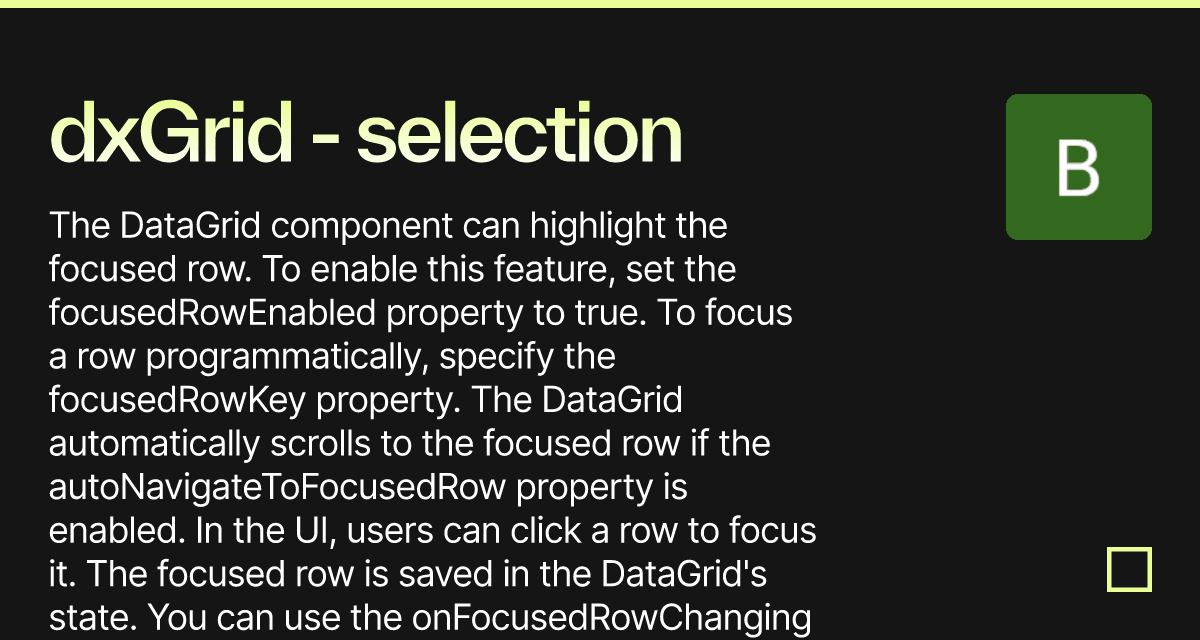dxGrid - selection follows focused row - Codesandbox