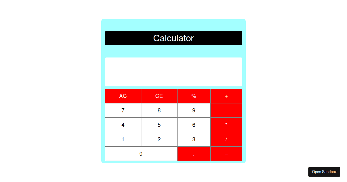 Calculator project (forked) - Codesandbox