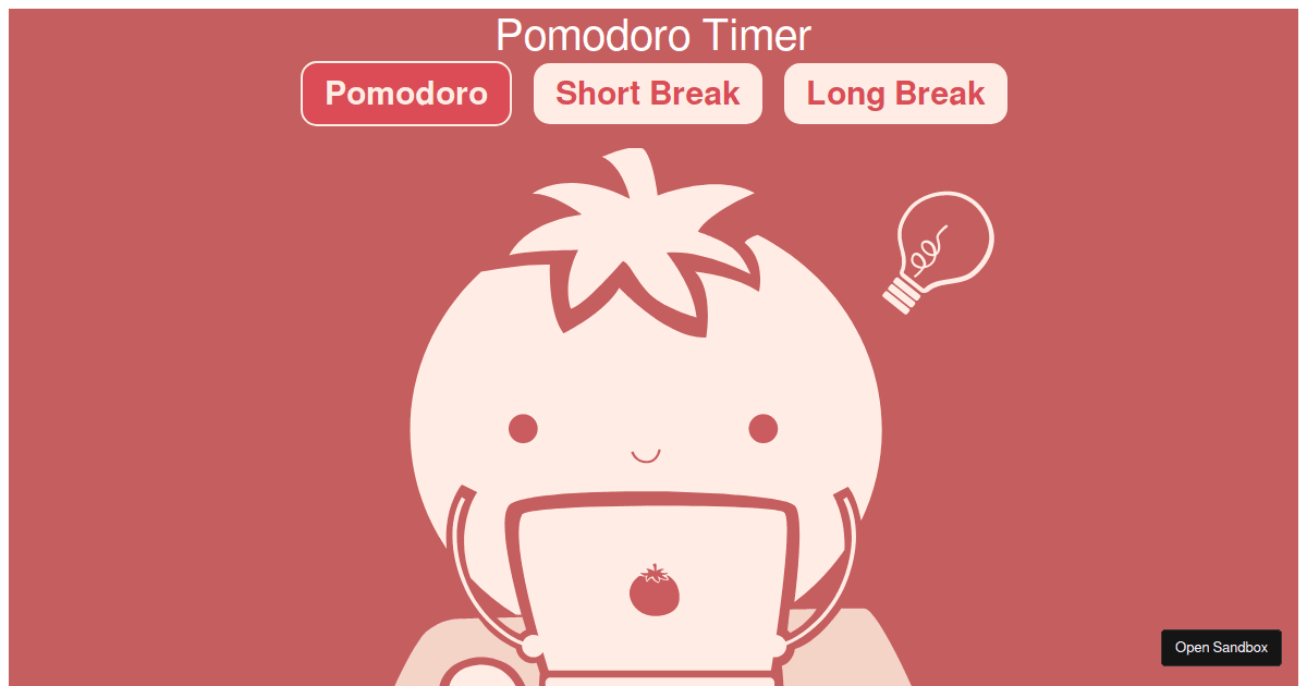 pomodoro timer - Codesandbox