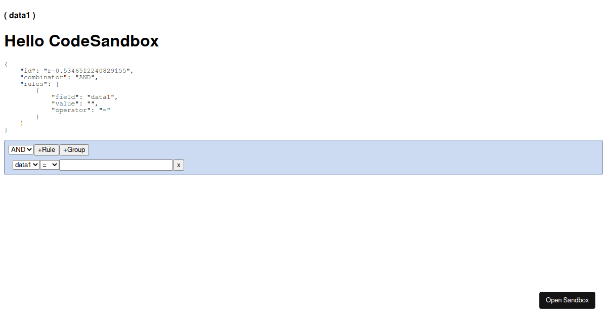 SQL to React-QueryBuilder JSON (forked) - Codesandbox
