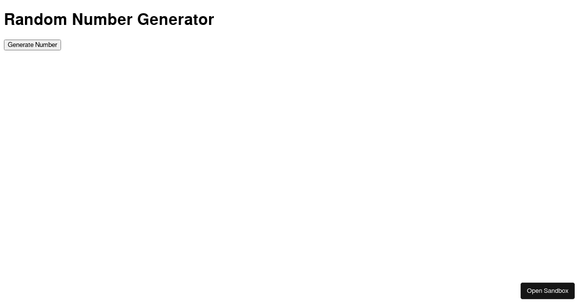 genrate random number - Codesandbox