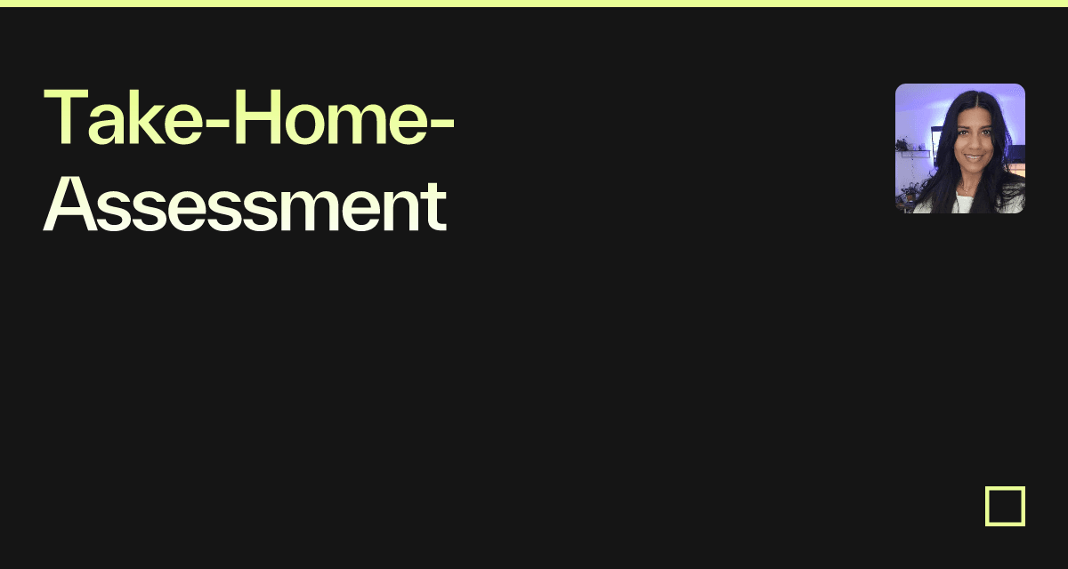 Take-Home-Assessment - Codesandbox