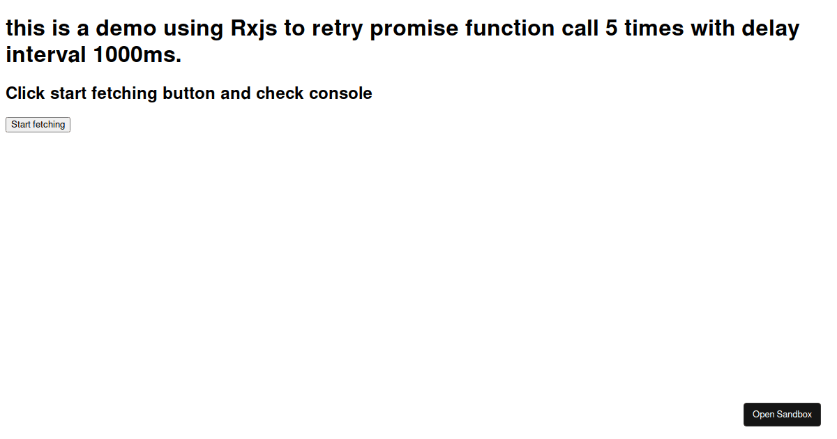 Rxjs-from-promise-retry - Codesandbox Rxjs-from-promise-retry - Codesandbox