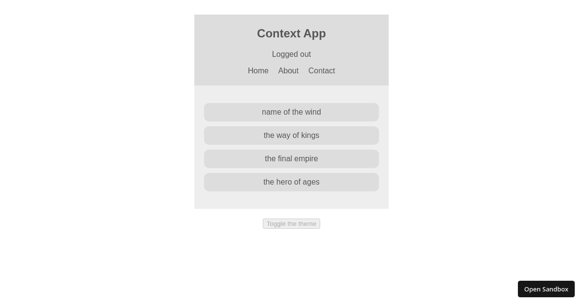 React contextAPI - Codesandbox