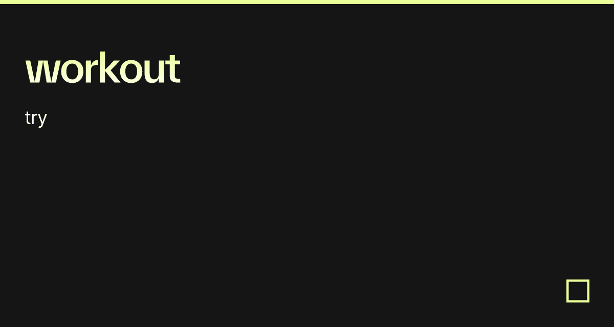 workout - Codesandbox