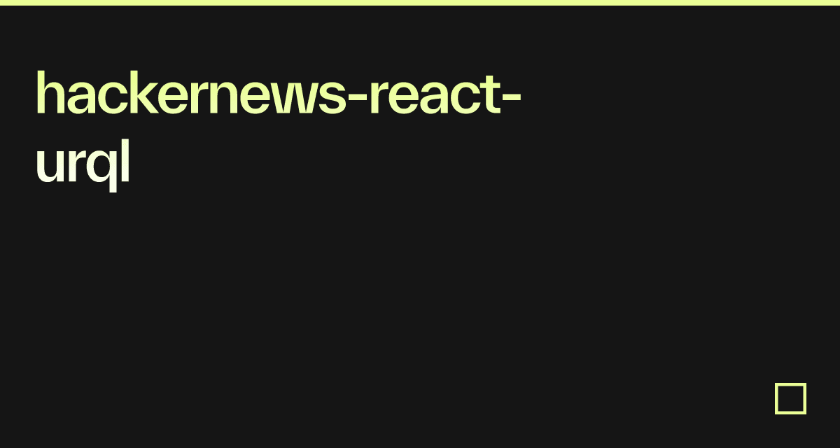 Hackernews React Urql Codesandbox