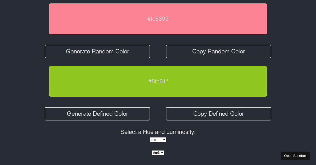 React Random Color Generator - Dropdown - Codesandbox React Random Color Generator - Dropdown - Codesandbox