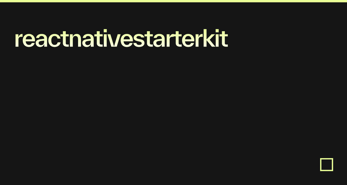 reactnativestarterkit - Codesandbox