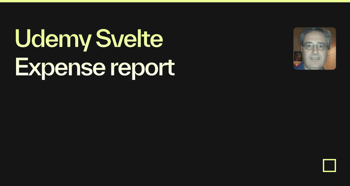 Udemy Svelte Expense report - Codesandbox