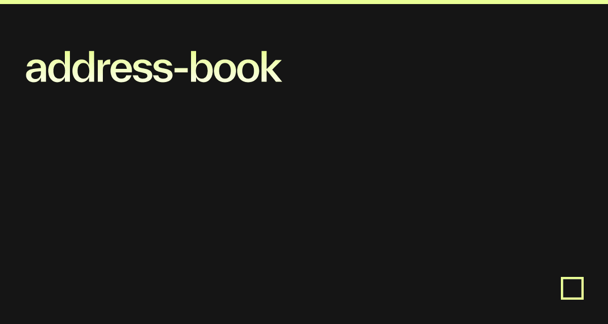 address-book - Codesandbox