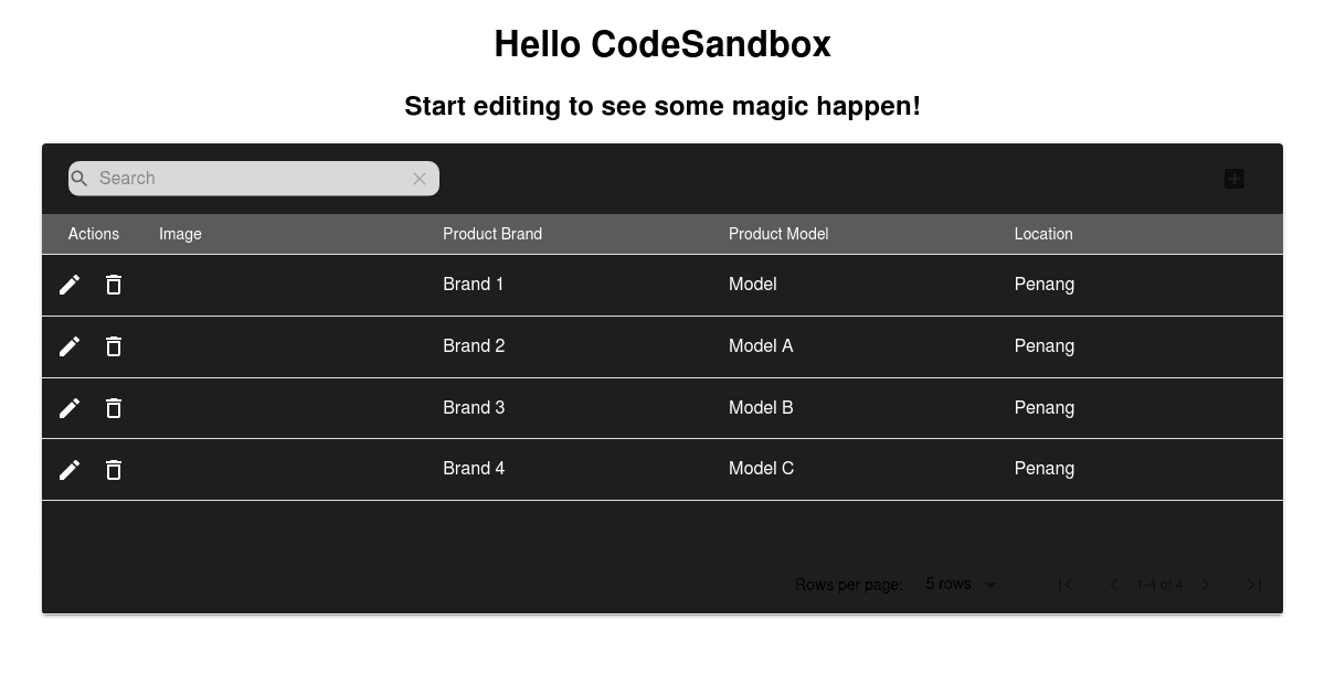 material-table-test - Codesandbox