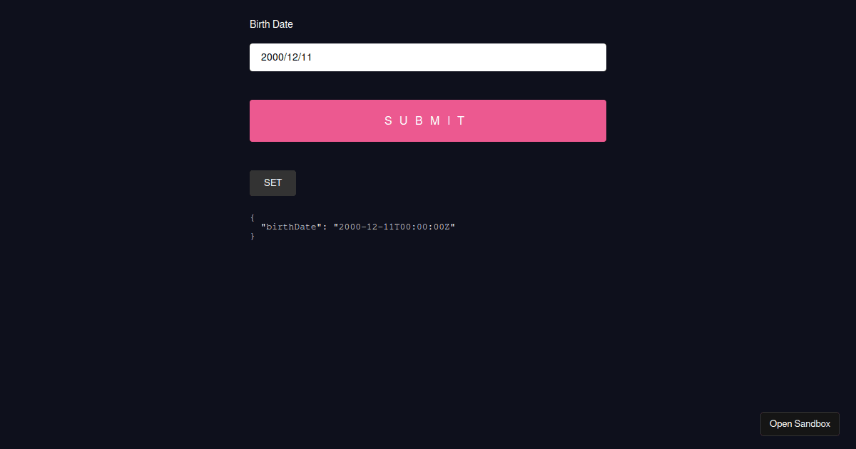 React Hook Form - Date Field - Codesandbox