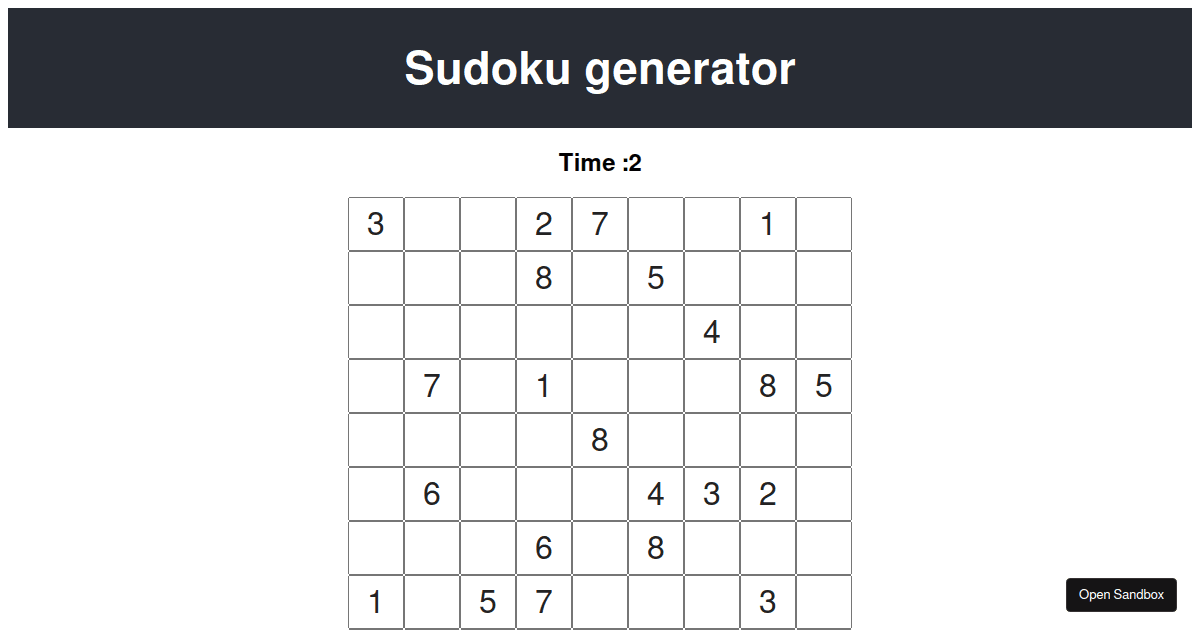 sudoku - Codesandbox