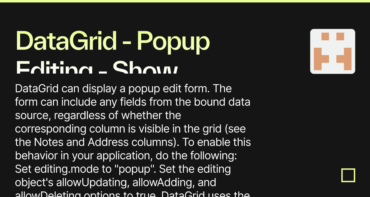 Datagrid Popup Editing Show Custom Errors In The Popup Edit Form Codesandbox