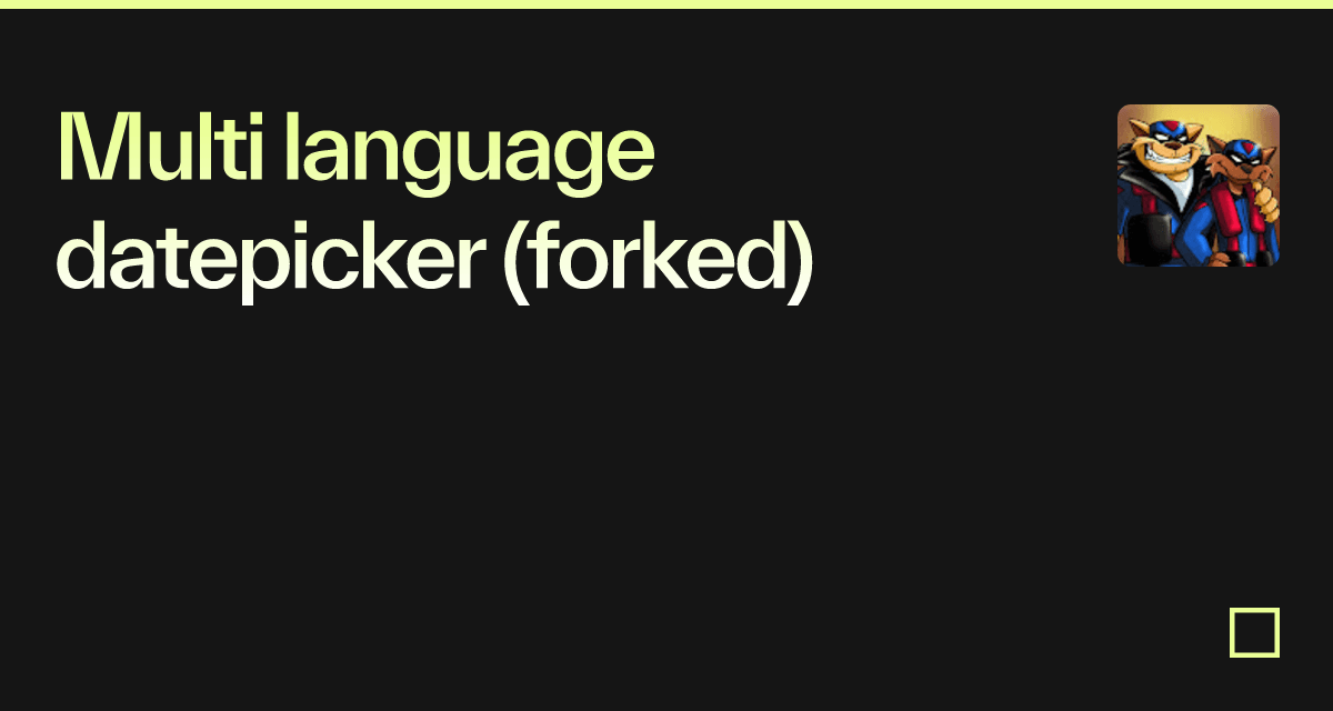 Multi language datepicker (forked) - Codesandbox