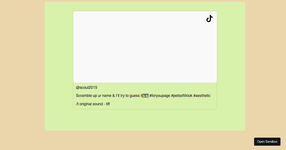 tiktok-embed - Codesandbox