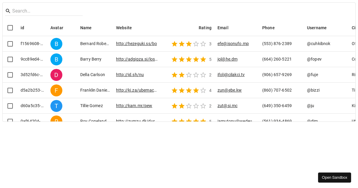 Quickfilteringgrid Material Demo Forked Codesandbox
