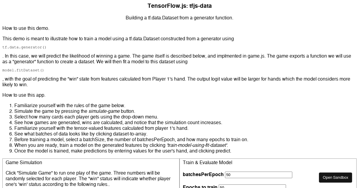 Data Generator Codesandbox