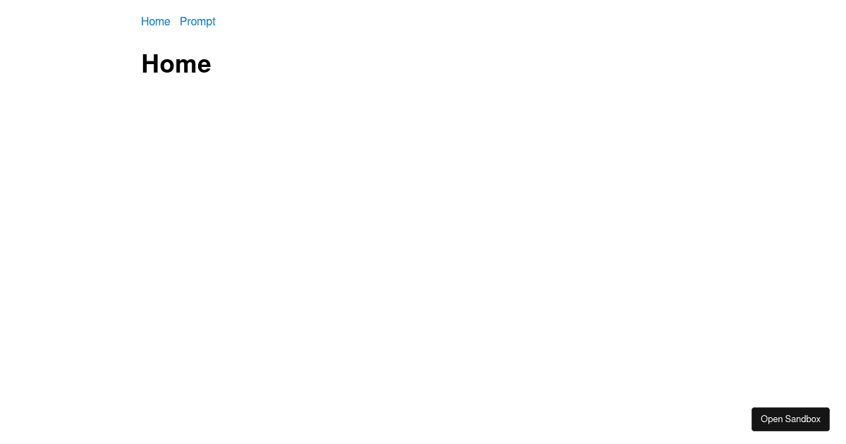React Router Prompt Example React Router67 Codesandbox