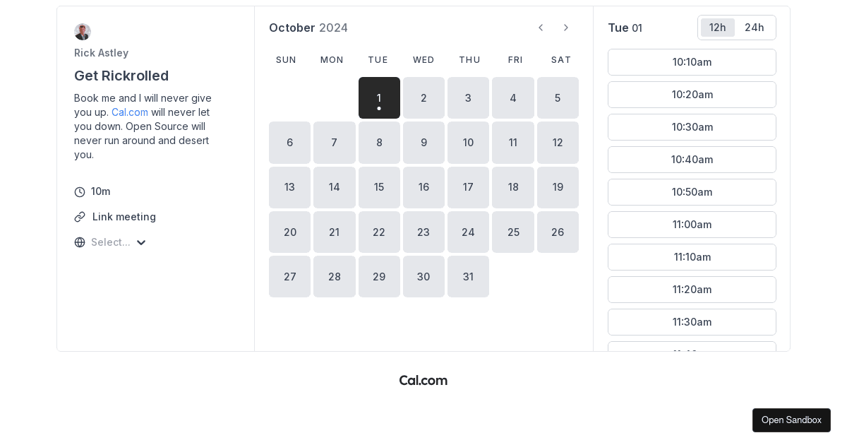 VanillaJS - Week View- Inline - Codesandbox