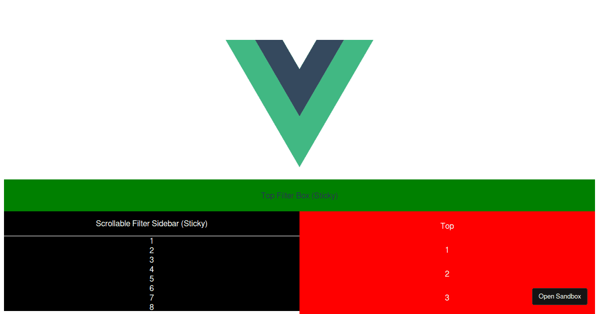Vue Sticky Directive — Sample Forked Codesandbox 