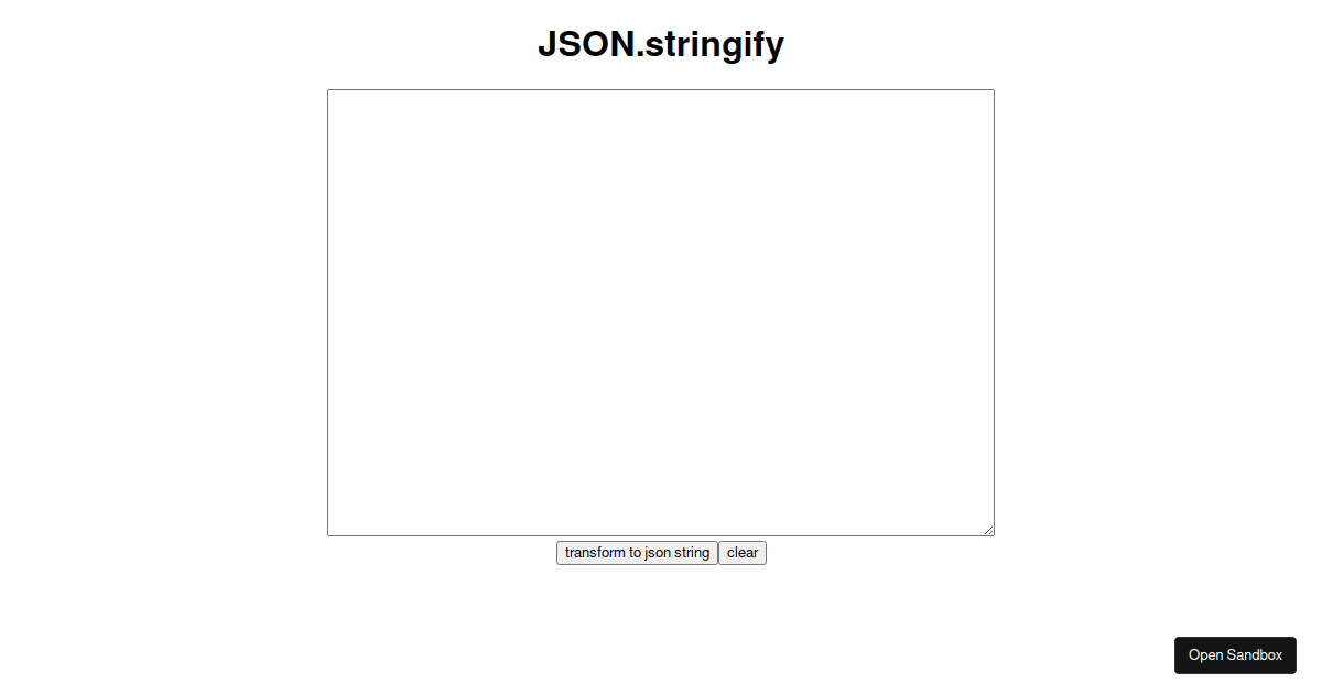 json.stringify - Codesandbox