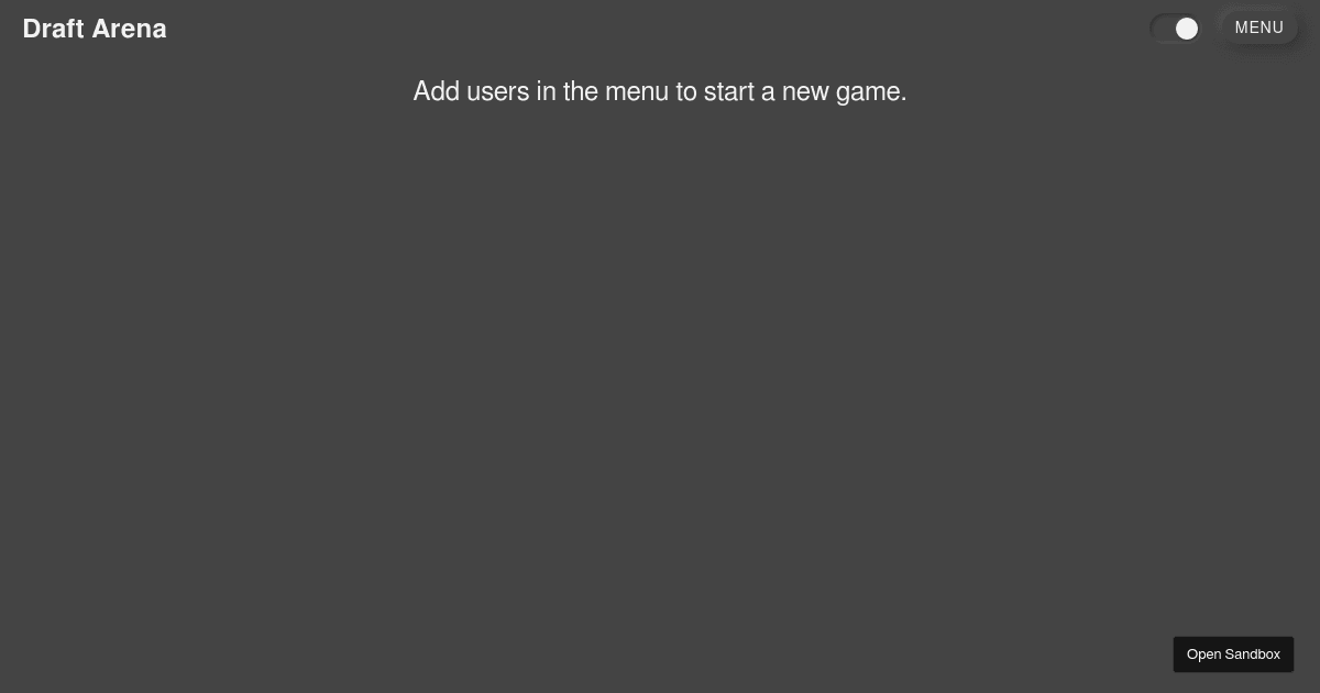 Draft Arena - Codesandbox