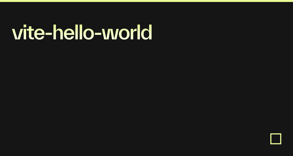 vite-hello-world - Codesandbox