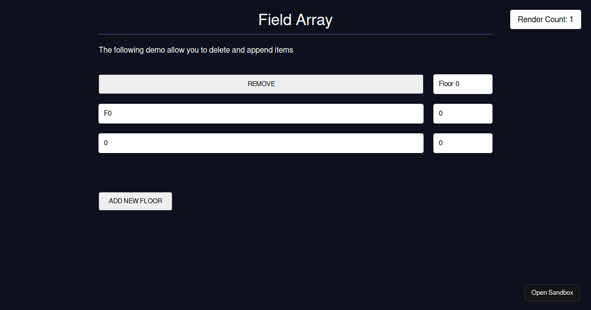 React Hook Form Usefieldarray Codesandbox
