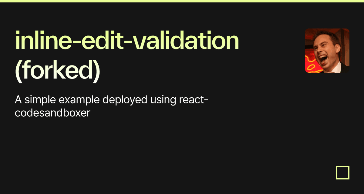 inline-edit-validation (forked) - Codesandbox